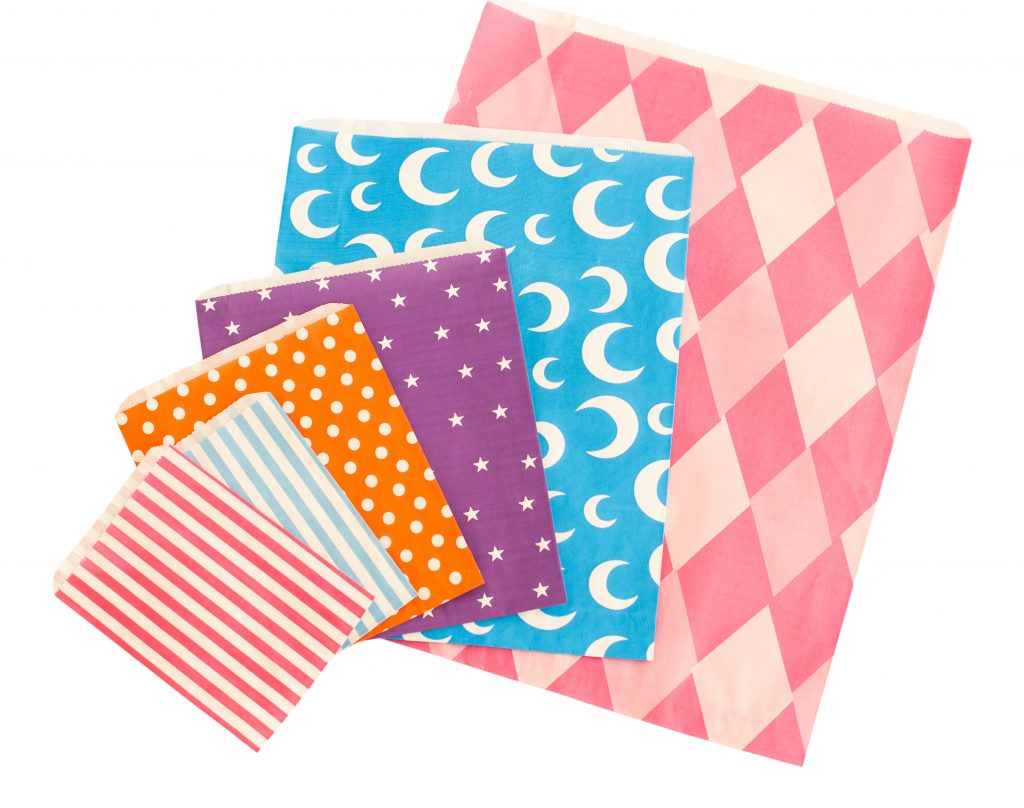 Colourful Flat Paper Counter Bags – No Handles | For Sweets & Candy ...